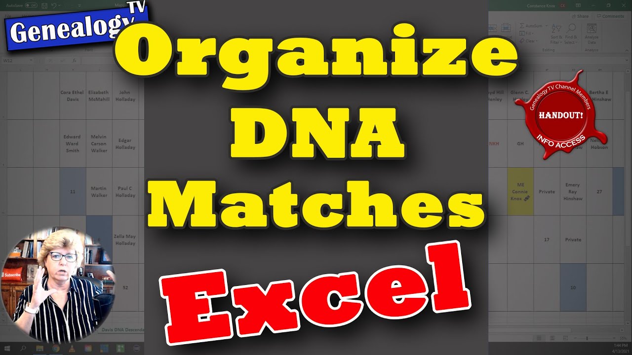 Organizing Dna Cousin Matches Using Excel Spreadsheets Youtube
