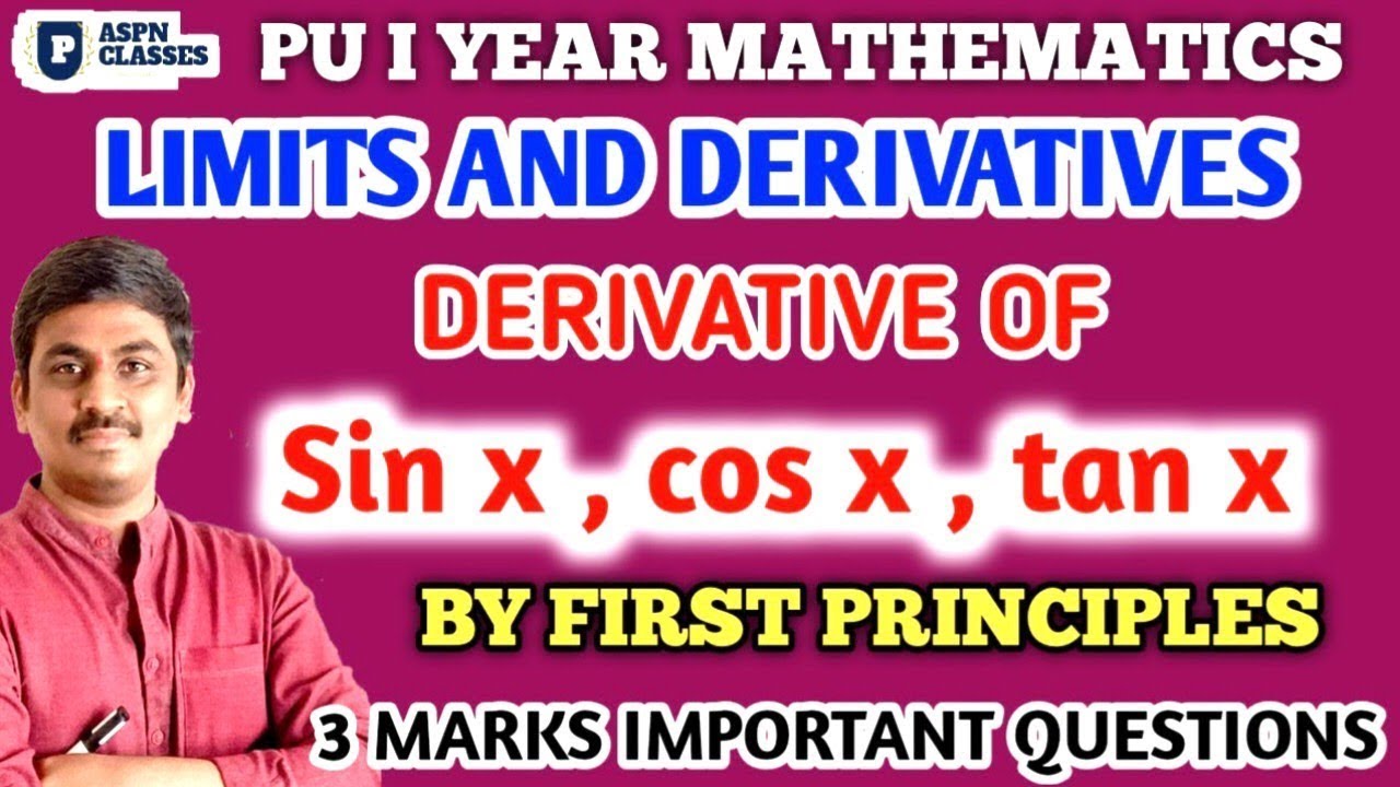 Limits and Derivatives 3 marks fix questions | Derivatives of Sinx Cosx ...