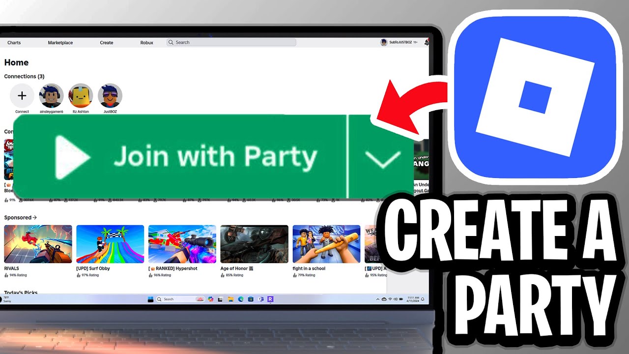How To Create A Party in Roblox On PC And Join Games Together - Full ...
