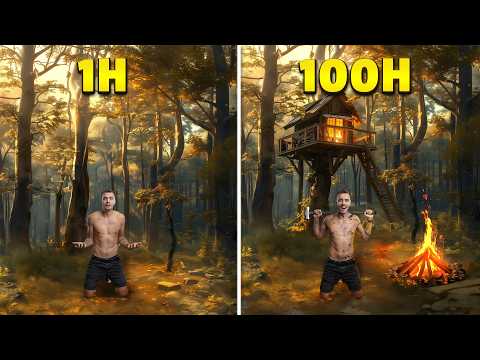 PRZETRWAŁEM 100H W LESIE i ZBUDOWAŁEM DOM NA DRZEWIE! *survival*