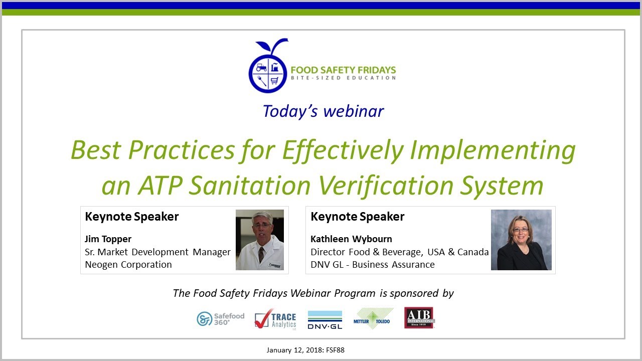 Best Practices for Effectively Implementing an ATP Sanitation Verification System - YouTube