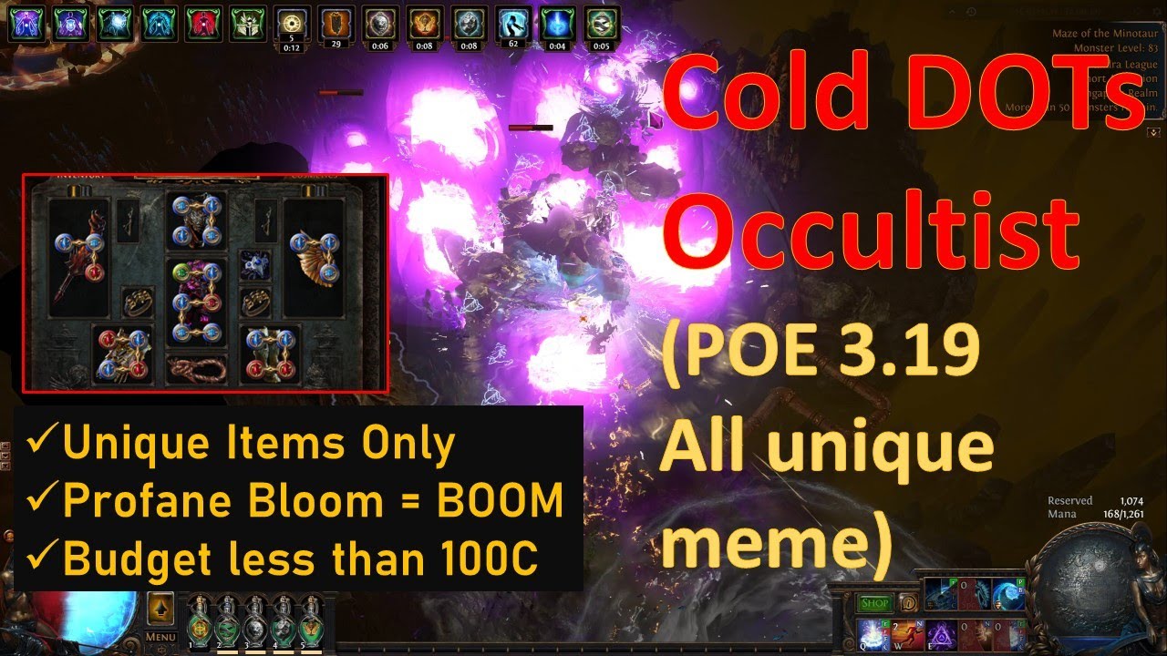 [POE 3.19] Chaos Innoculation Cold DOTs Occultist (Profane bloom ...