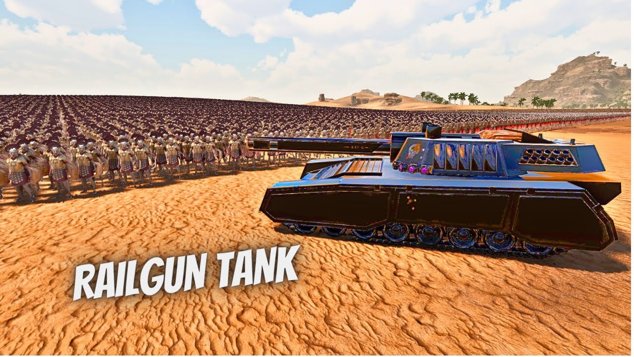 1 SUPER RAILGUN TANK vs 1,000,000 ROMANS !! | Ultimate Epic Battle ...