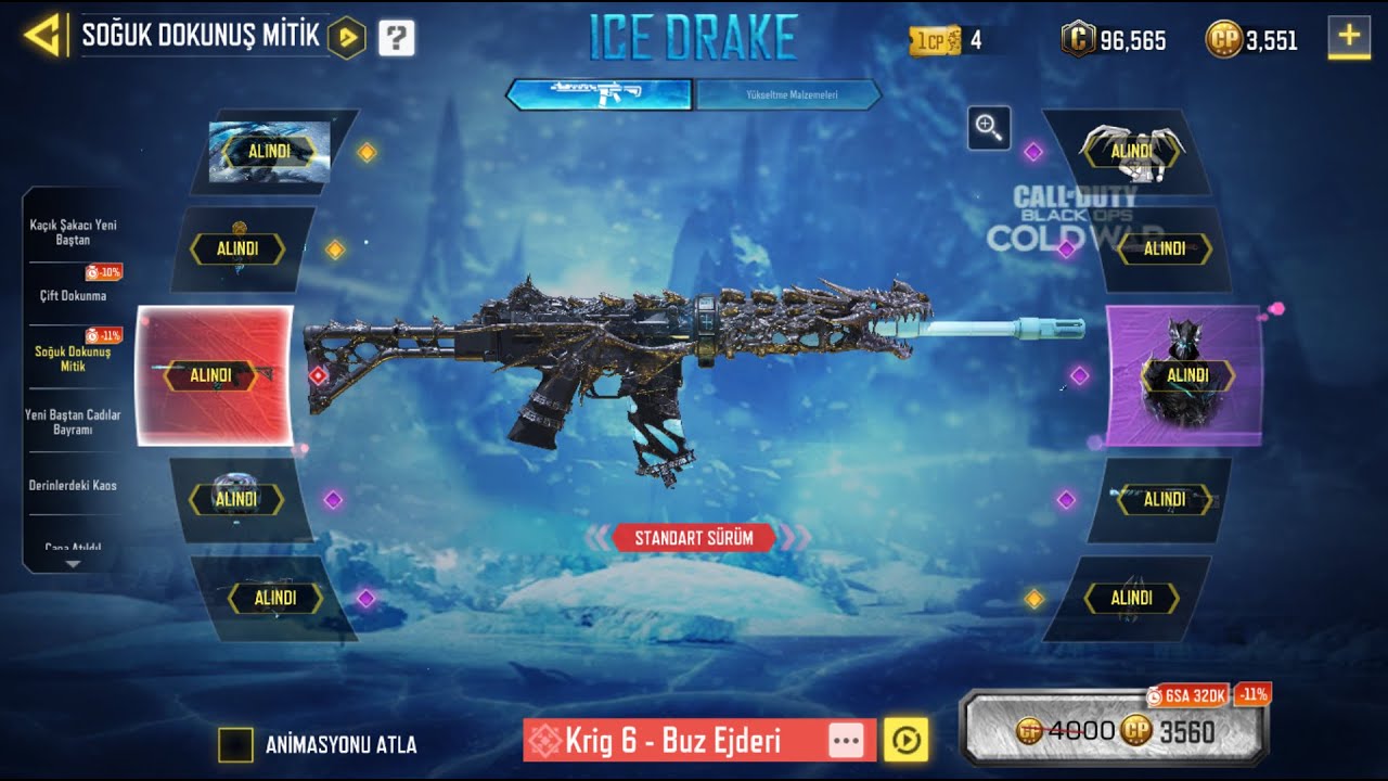 COD Mobile | 3000 TL'lik MİTİK SİLAH ALDIM: KRİG 6 - BUZ EJDERİ ...