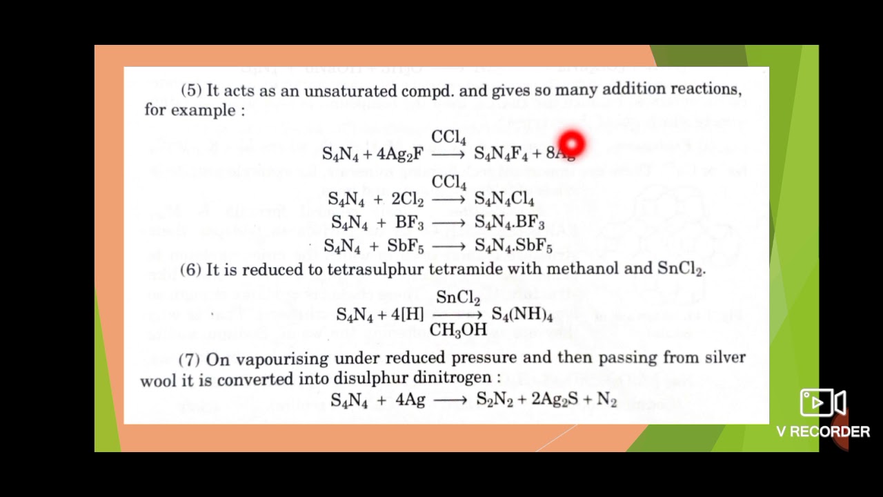 p-Block ElementsTetra SulphurTetra Nitride B. Sc. Pt-1 - YouTube