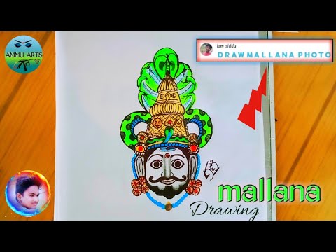 Lord Mallana pencil art Drawing || komuravelli mallana || sketch art ...