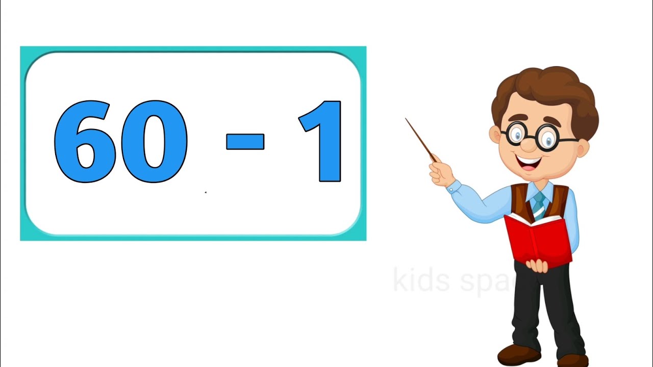 Backward counting || 60 to 1 || Lkg , ukg & class 1 , 2 || for kids ...
