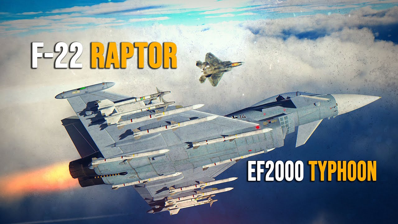 EF2000 Eurofighter Typhoon Vs F-22 Raptor Dogfight | Digital Combat ...