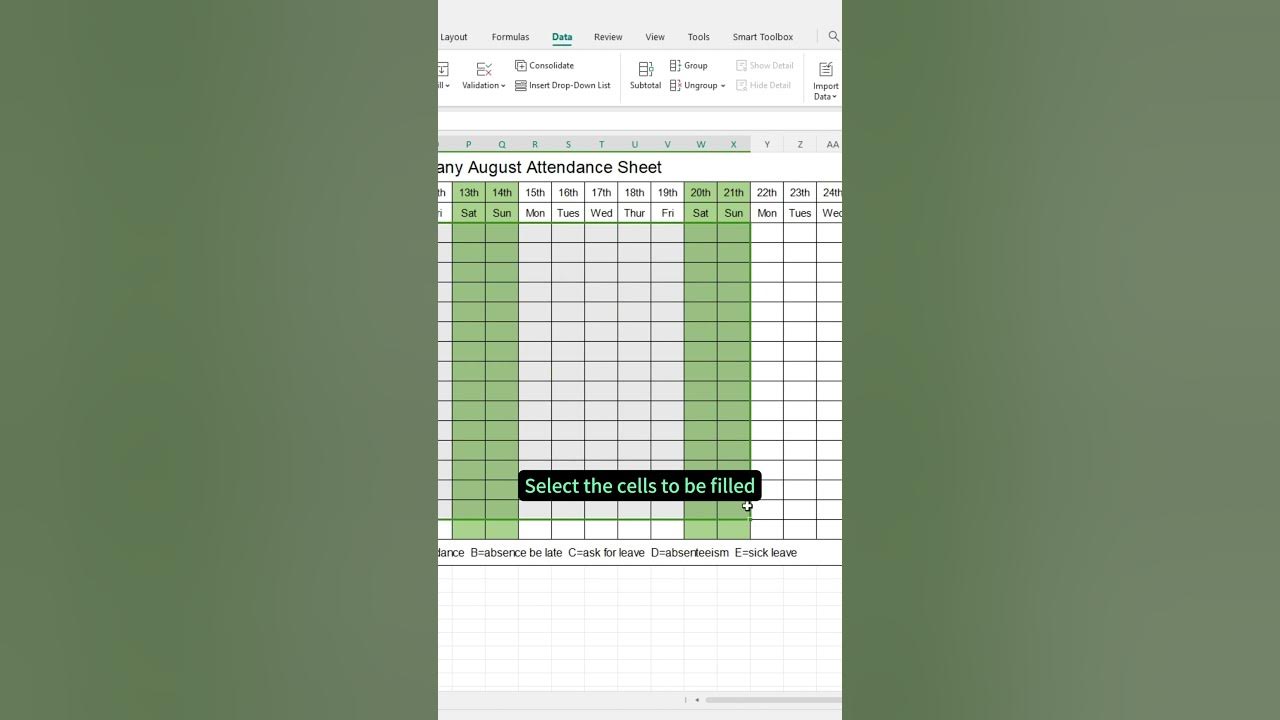 How to quickly create an attendance sheet#ExcelTips#ExcelShortcuts#ExcelHacks#ExcelFunctions# ...