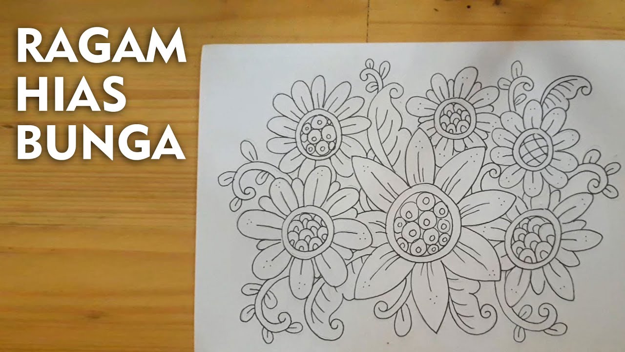 RAGAM HIAS FLORA - MENGGAMBAR STILASI BUNGA MATAHARI - YouTube