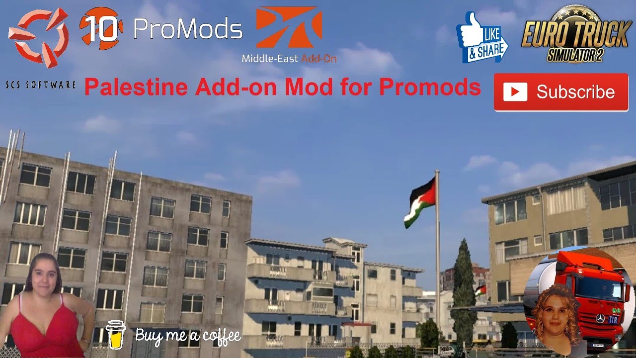 Euro Truck Simulator 2 (1.49) Palestine Add-on Mod for Promods Middle ...