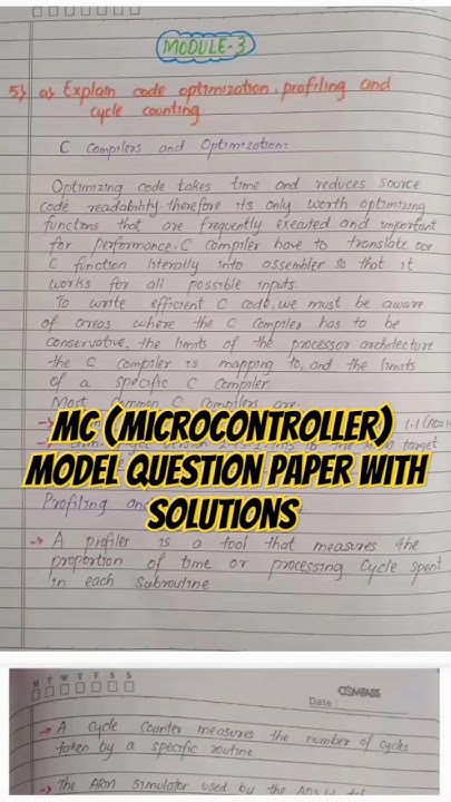 MC (Microcontroller) Model question paper solutions | Module 3 | #mc # ...