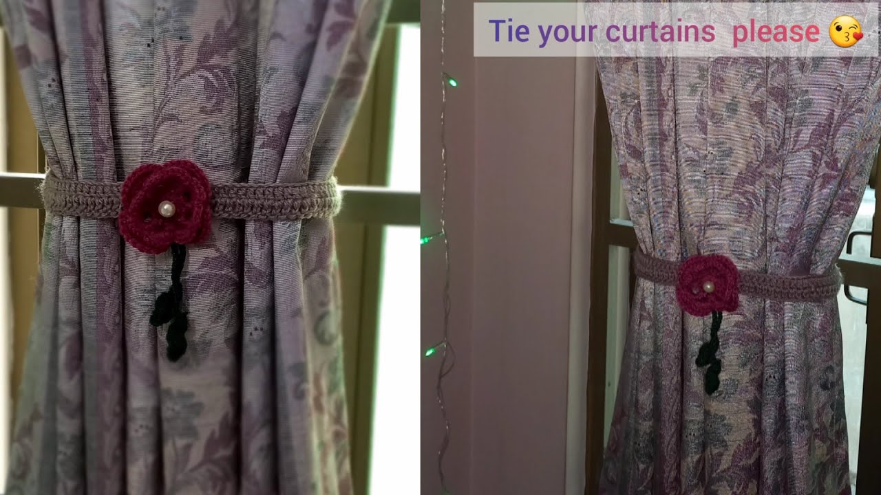 How to make crochet curtain tie backs. Easy crochet pattern for ...