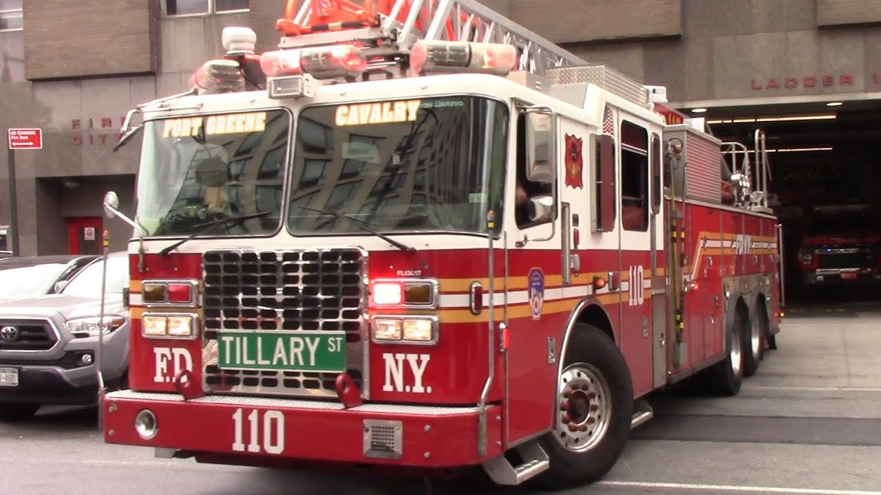 *Airhorn* FDNY Ladder 110 responding x3 (Failure to yield) - YouTube