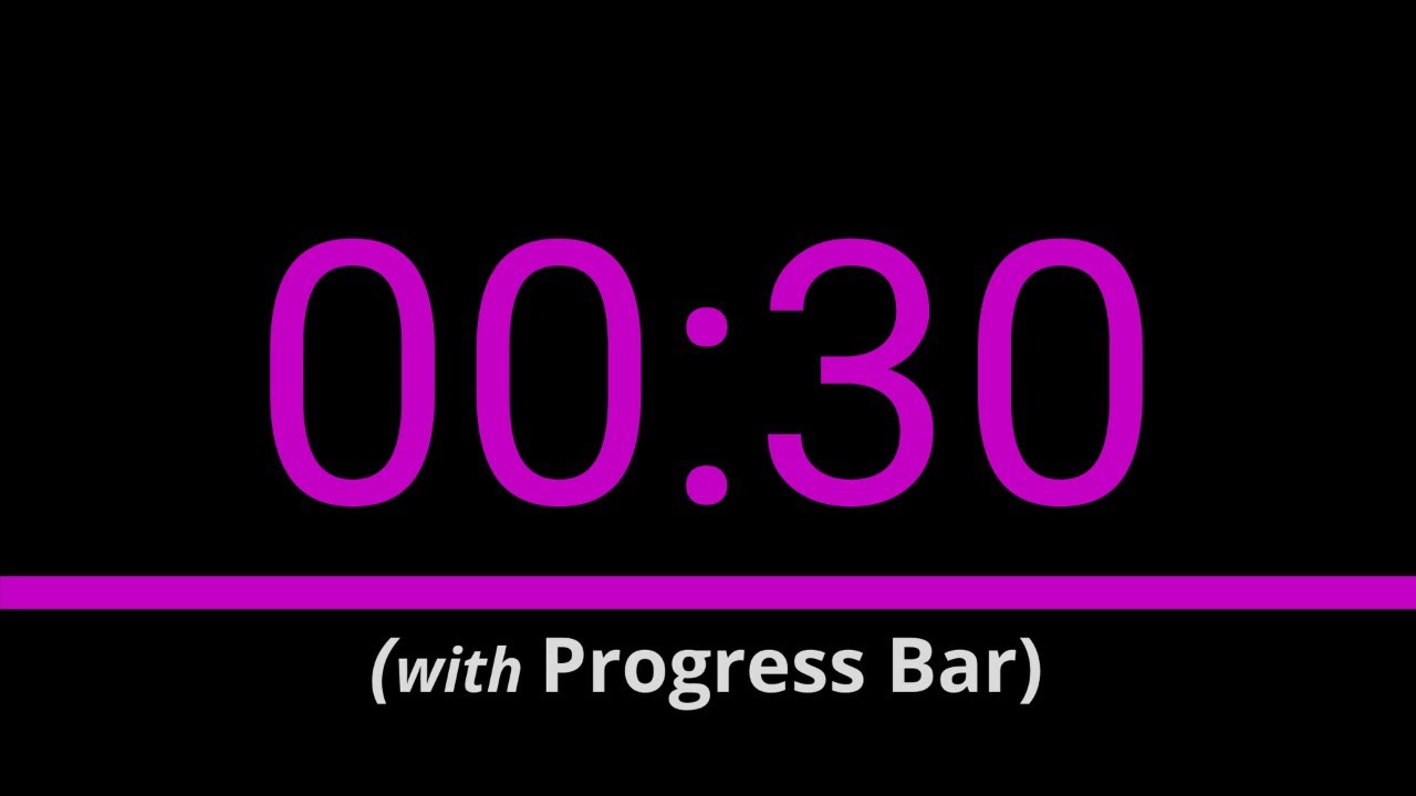 SILENT - 30 Seconds Countdown - Pink with Progress Bar and Time Markers ...