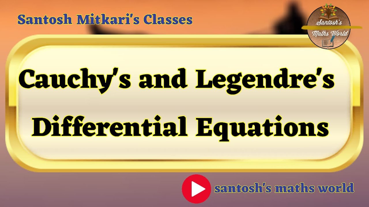 Lec.5: LDE: Cauchy's and Legendre's Differential Equation - YouTube