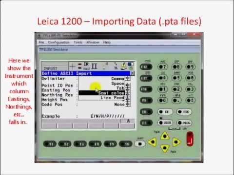 Leica 1200 -- Importing Data (pta files) (point files) - YouTube