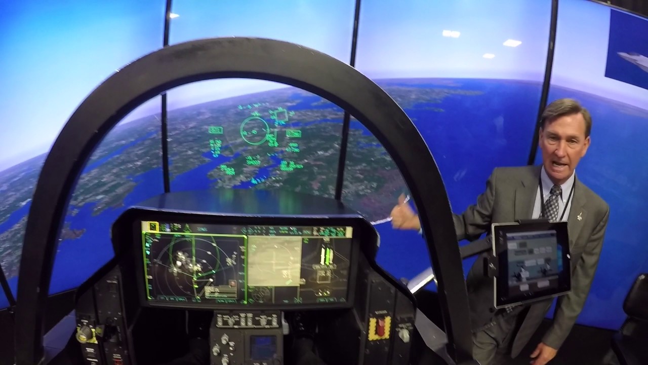 First person view of F-35 fighter jet simulator - YouTube