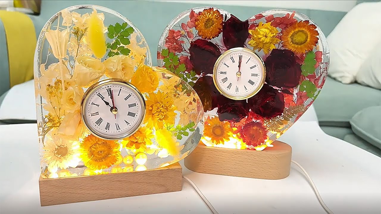 Crazymold®: Heart-Shaped European Style Clock Resin Molds Set - YouTube