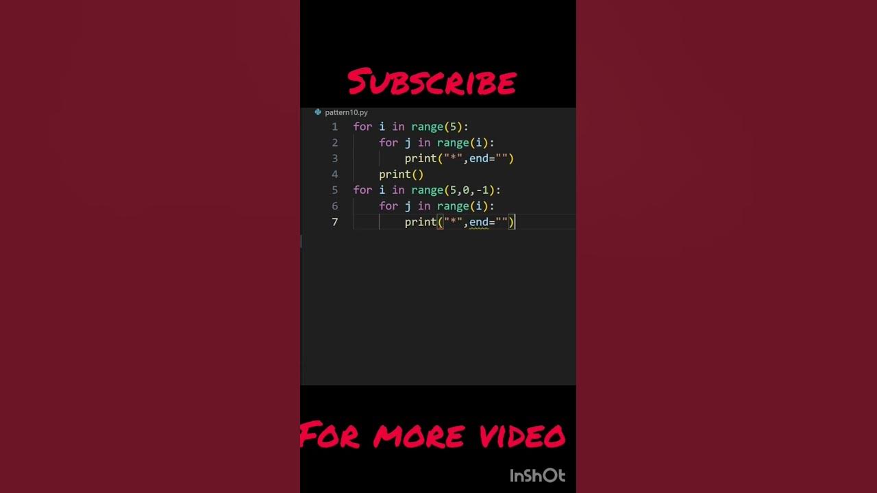 10 Pattern Program Python Pattern Program Python Pattern Patternprogram Pythonpattern