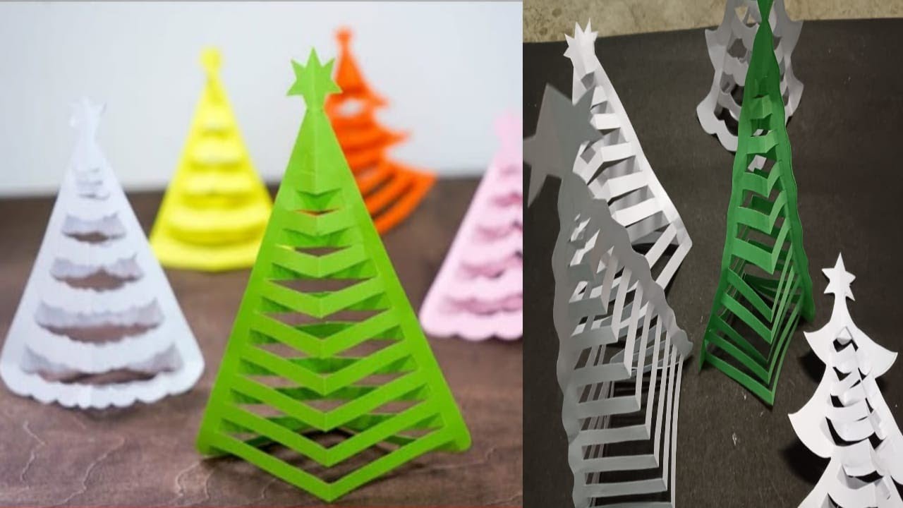 Easy Paper Christmas Tree / 3D Paper Christmas Tree/ Xmas Tree Craft ...