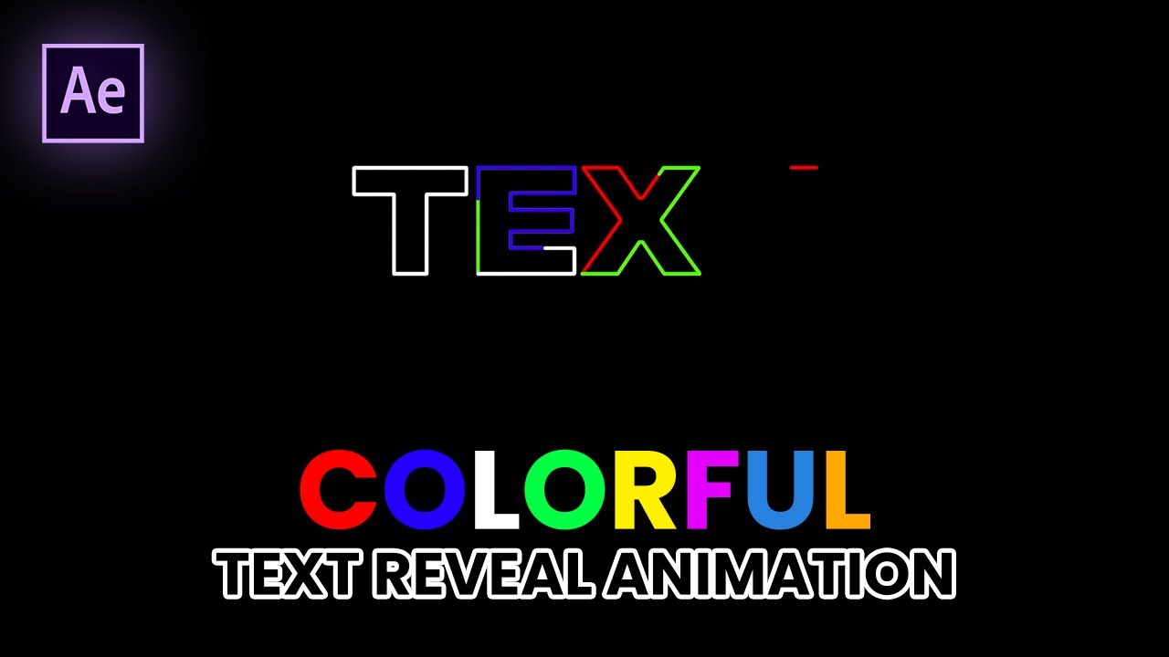 Colorful Text Reveal Animation - After Effects CC Tutorial - YouTube
