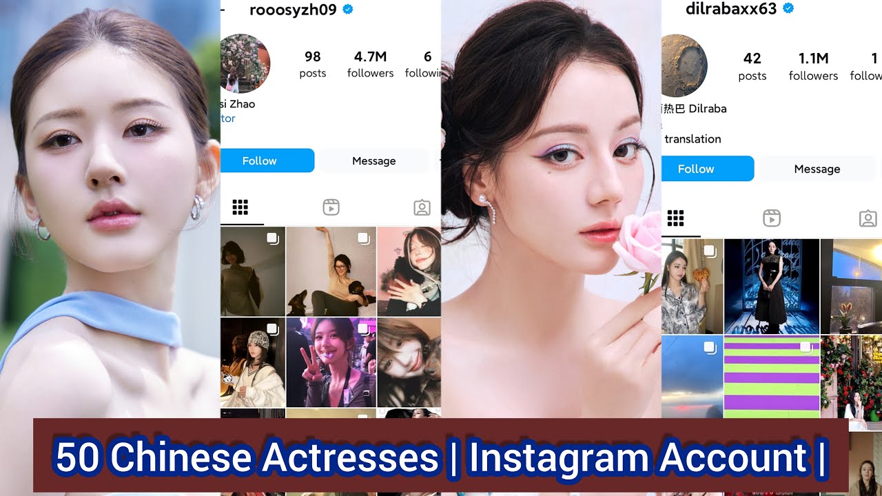 50 Chinese Actresses | Instagram Account | Zhao Lu Si, Dilireba, Bai Lu ...