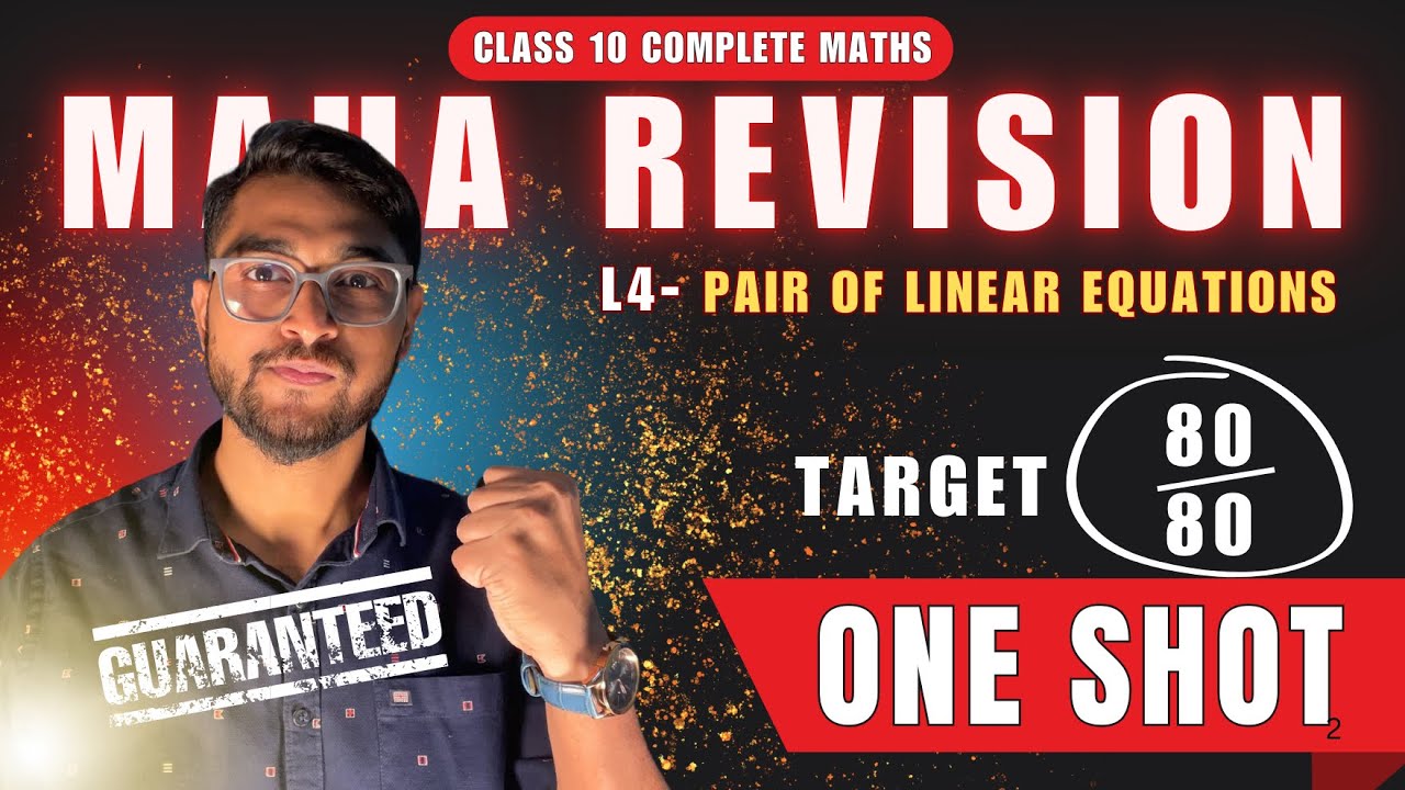 Class 10 maths 🔥Maha Revision Series | L4: Pair of Linear Equations in ...