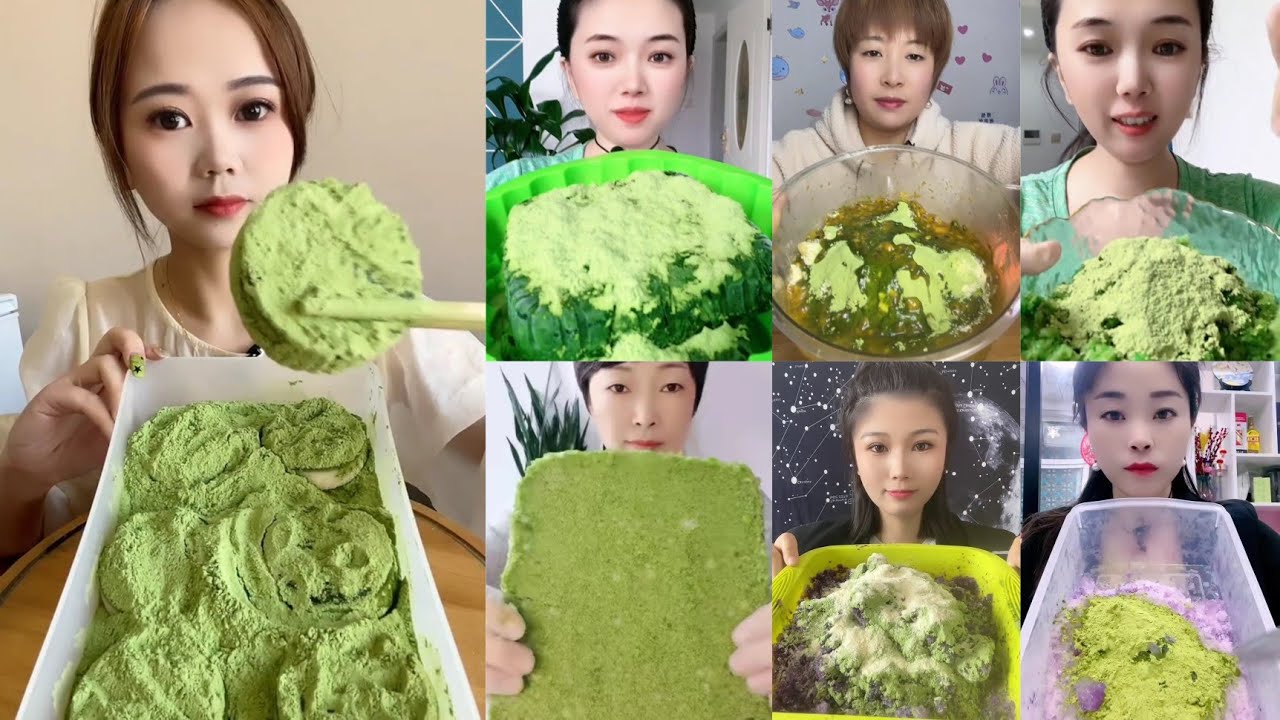 Perfect Heavy Matcha Powder Ice Eating Compilation For MatchaLovers ...