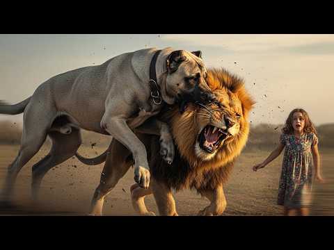 🐶 Kangal Dog vs Lion 🦁 - Brave Rescue of a Little Girl 👧