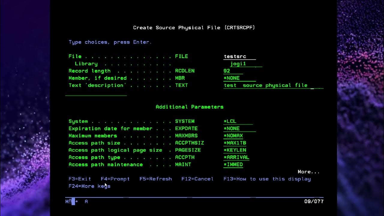 IBMi AS400- What are the fields of source physical file? - YouTube