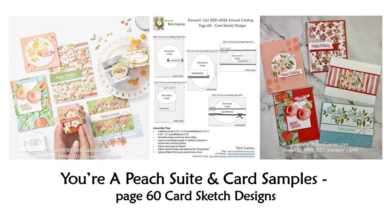 Creating with You're a Peach Suite & Card Samples using Page 60 Card ...