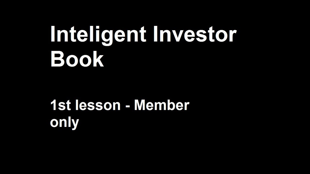 Introduction to intelligent investor book! - YouTube
