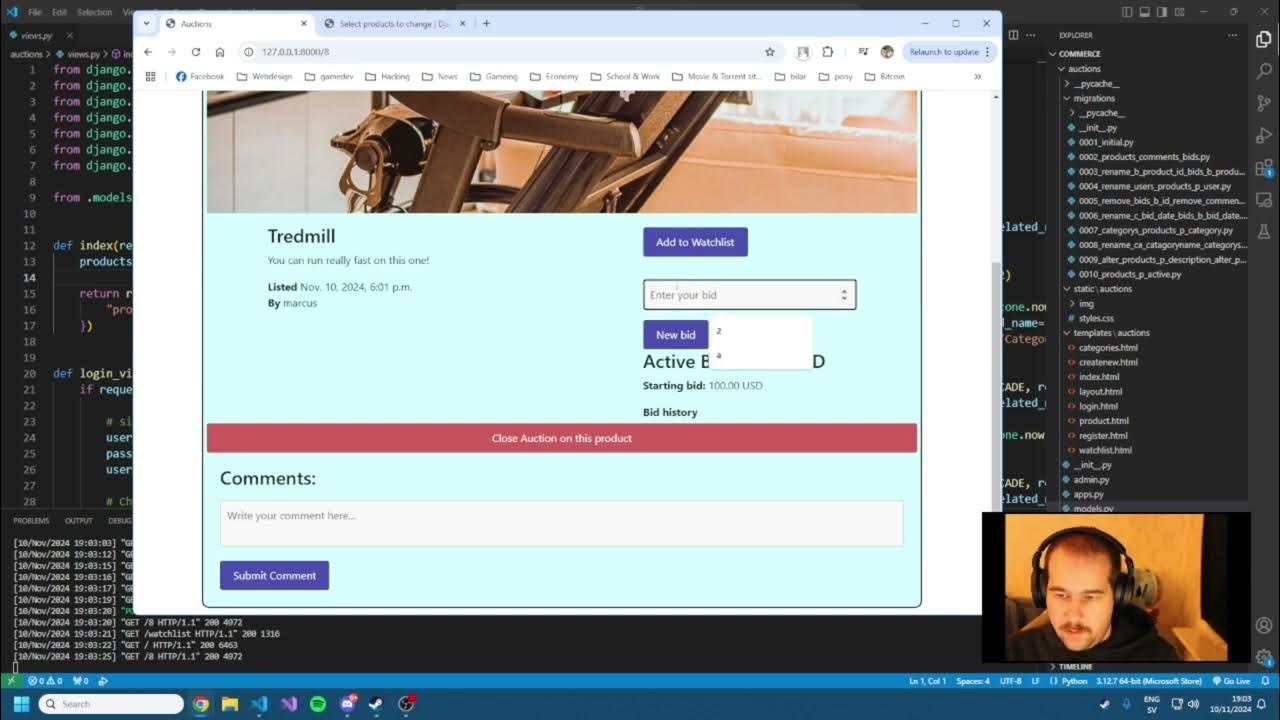 CS50 Web Project 2 - Commerce - YouTube