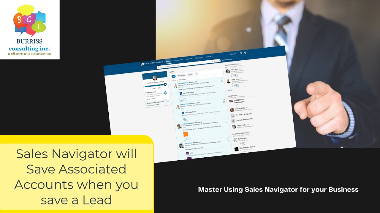 Sales Navigator Saves Accounts when you Save a Lead - YouTube
