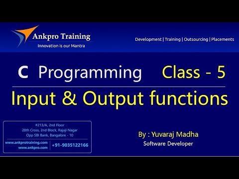 C language - Class 5 : Input and Output functions - printf, scanf, getchar, putchar, gets and ...