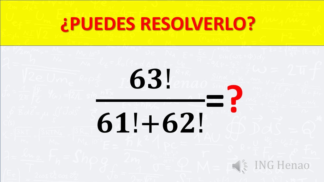 🤪¿PUEDES RESOLVERLO?😀 división con factoriales - YouTube