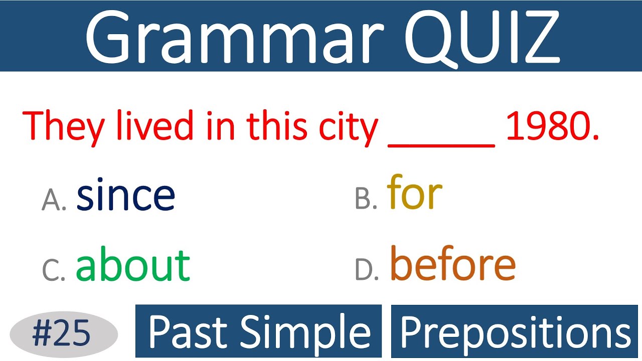 Grammar Quiz: 30 Questions Level Test- Beginner | Regular and irregular ...