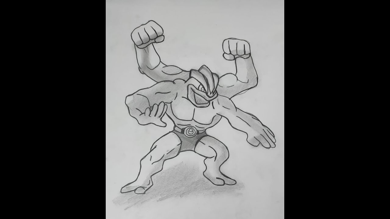 Easy drawing of Machamp Pokemon || #Machamp # Pokemon - YouTube