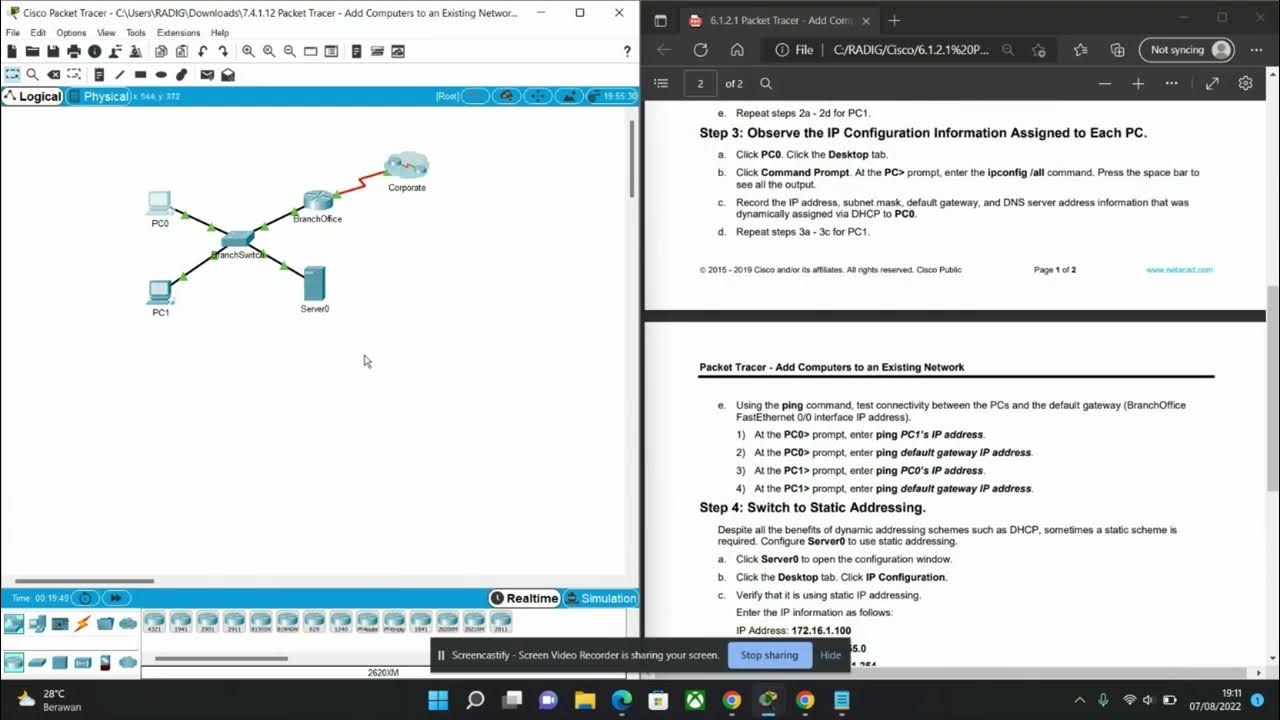 FGA DTS-UDINUS-Packet Tracer Add Computers to an Existing Network-Radig Gedhe Prihatmoko - YouTube