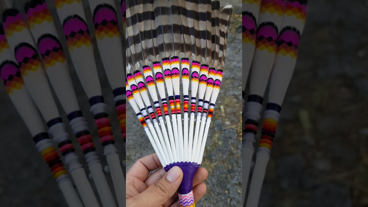 featherwork Peyote fans - YouTube