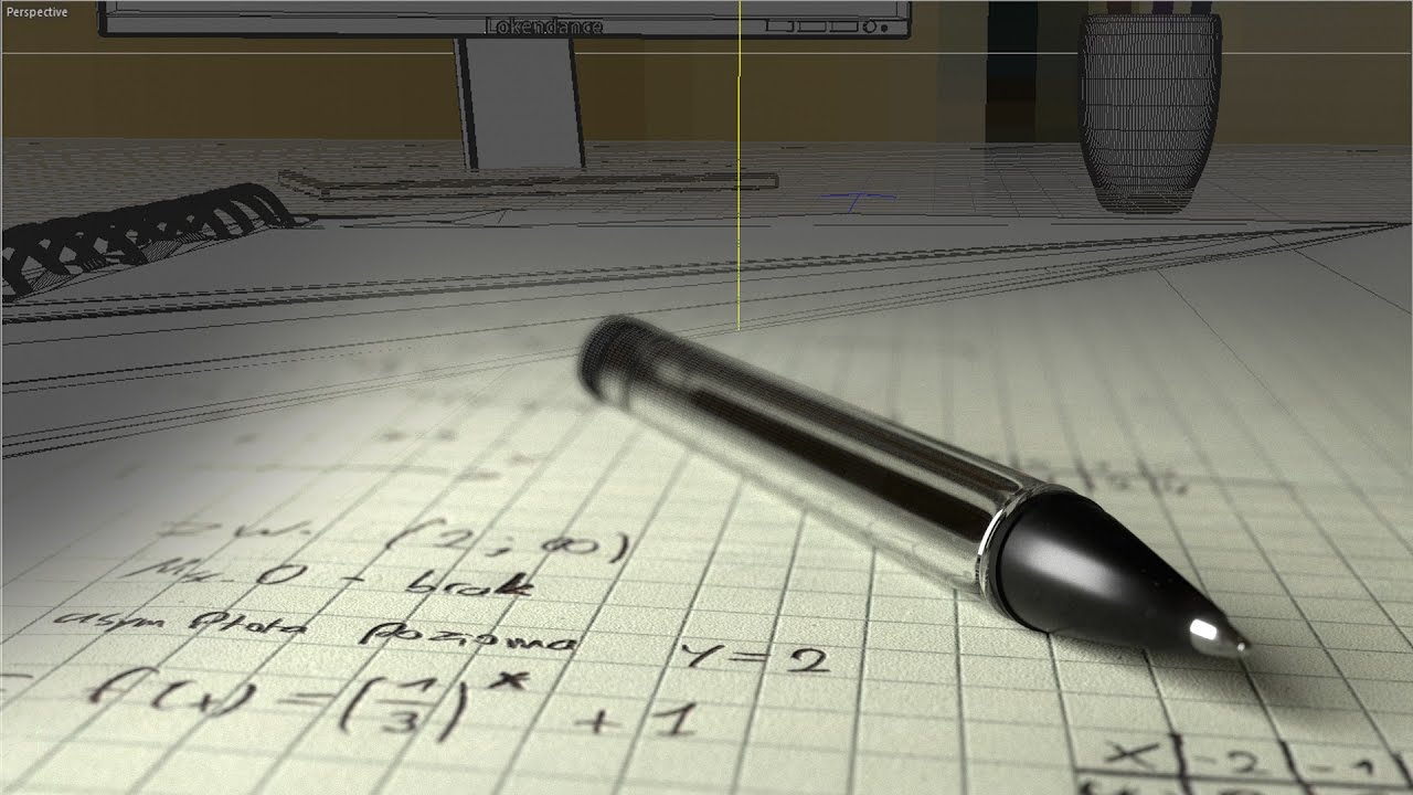 Photorealistic pen - speedmodeling + render - YouTube