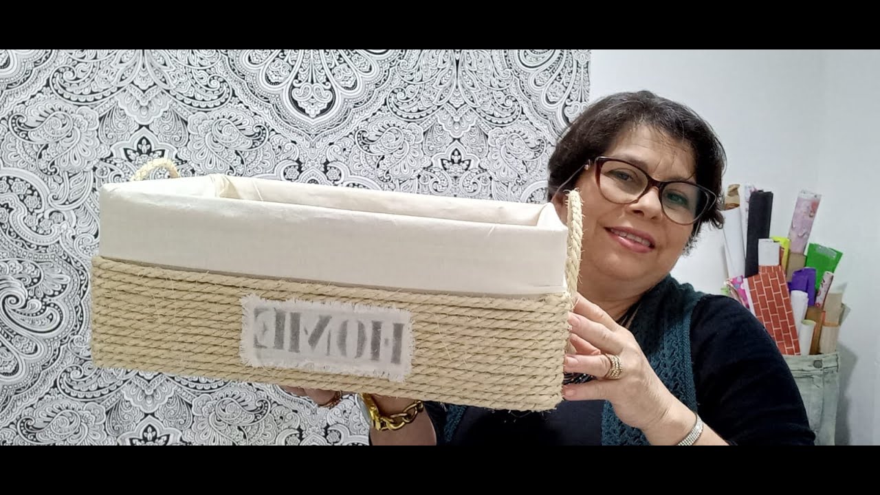 [PASSO A PASSO] Diy Como fazer caixa organizadora com papelão e corda sisal / cesto / reciclável ...
