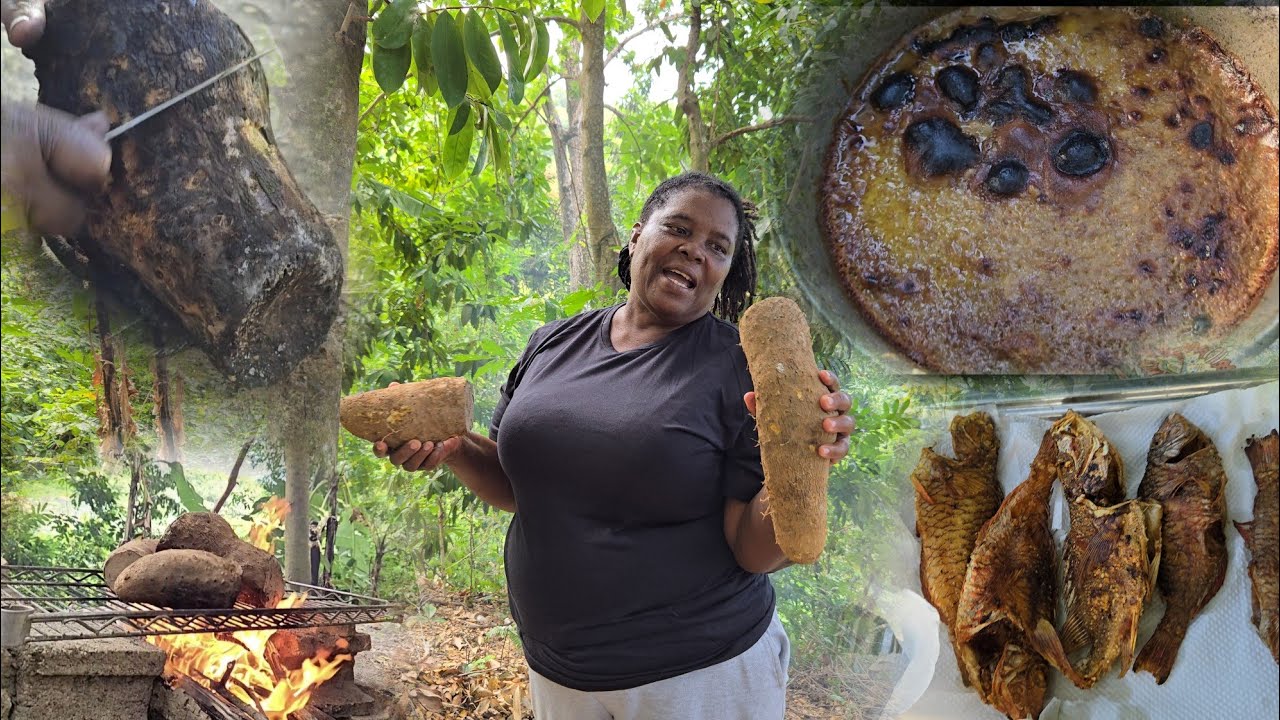 How To Roast Yellow Yam & Make Potatoe And Yam Pudding With Fried Fish ...