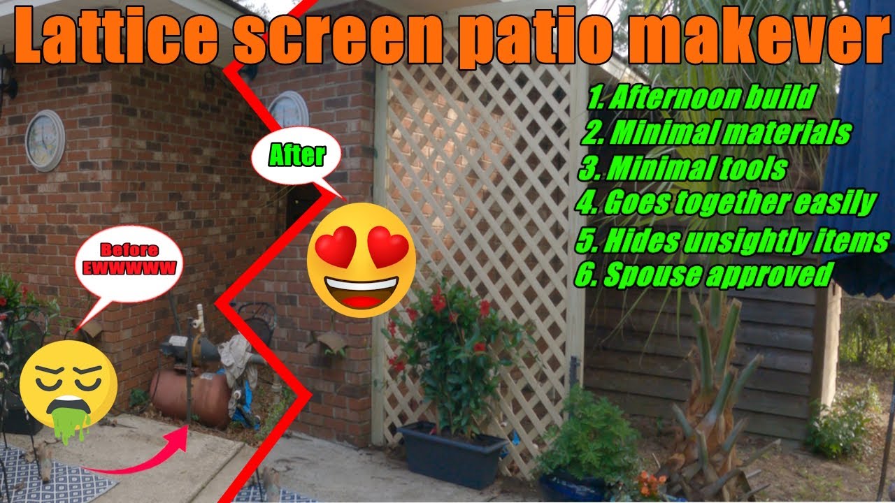 Create a garden screen using lattice to hide unsightly items! #diy # ...