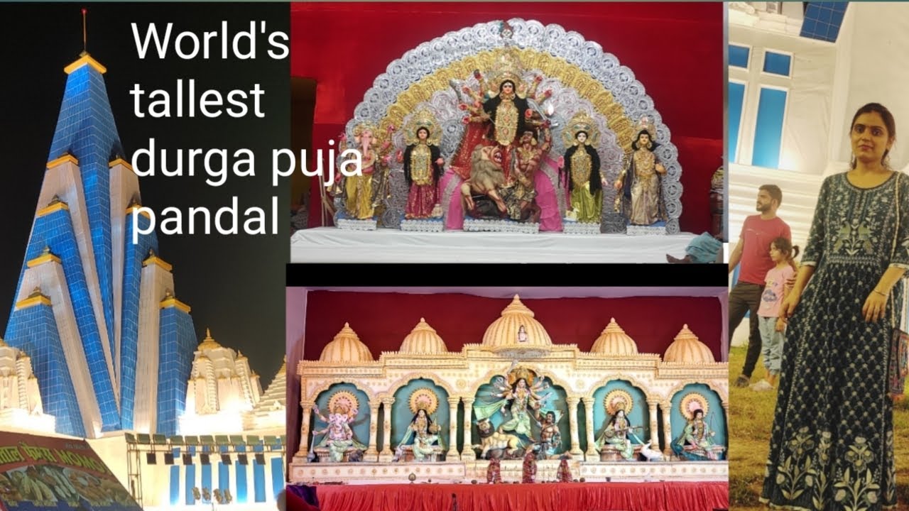 World's tallest durga puja pandal 2022 in lucknow || Durga puja pandal - YouTube