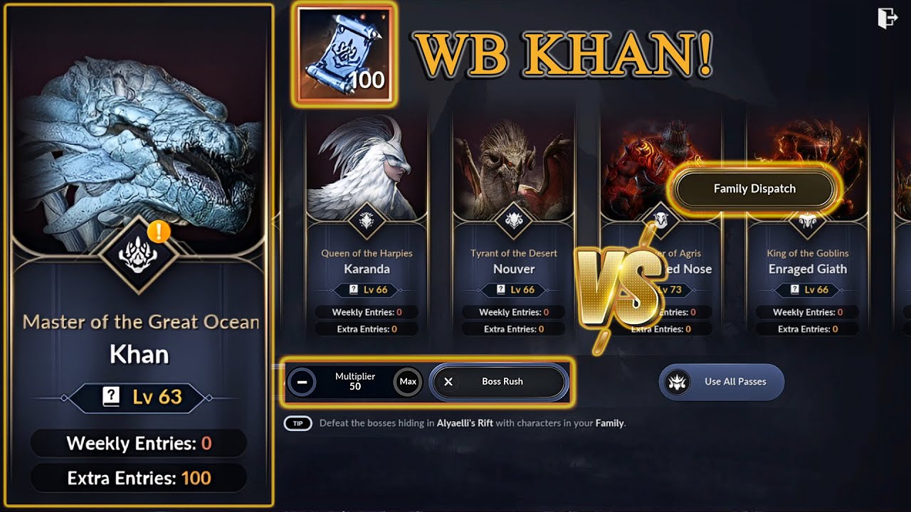 Black Desert Mobile | 100 World Boss Khan 'Manual vs Dispatch' - YouTube
