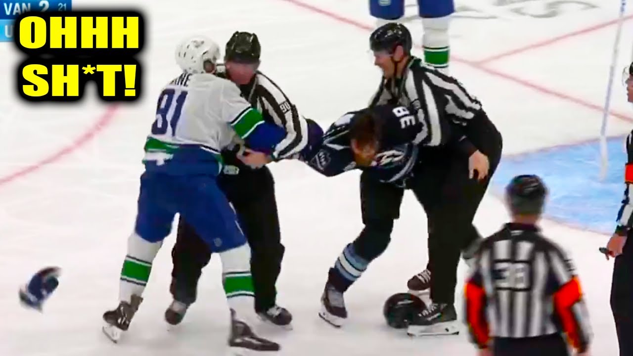 Liam O'Brien Evander Kane Fight Scrap | Vancouver Canucks vs Utah ...