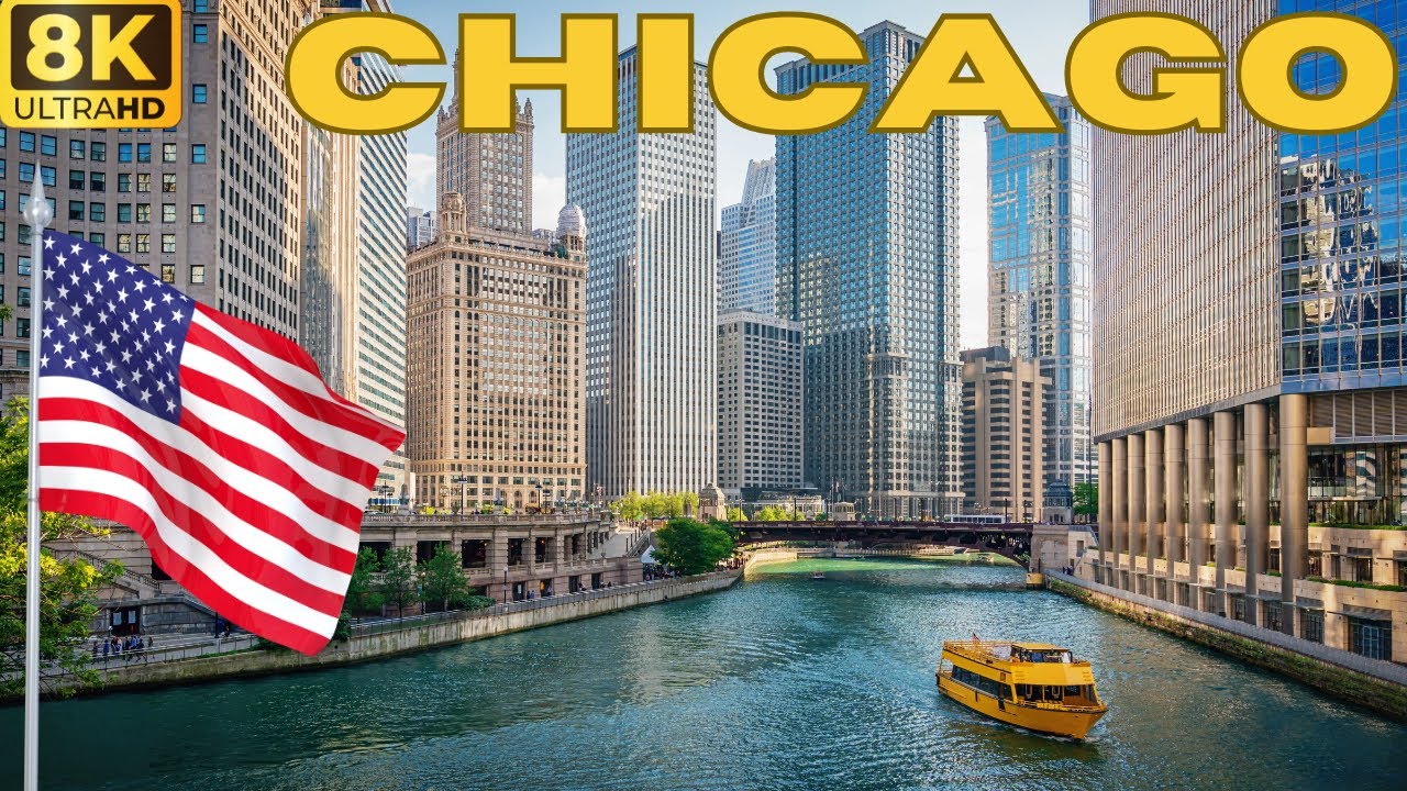 【8K】Chicago: Chicago Riverwalk - Riverpoint Park - River North - Wings ...