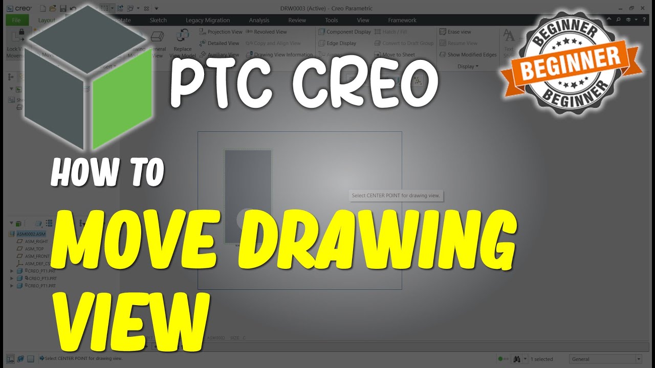 Creo How To Move Drawing View YouTube Creo How To Move Drawing View YouTube